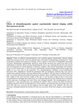 Effects of chemotherapeutics against experimentally injured stinging ...