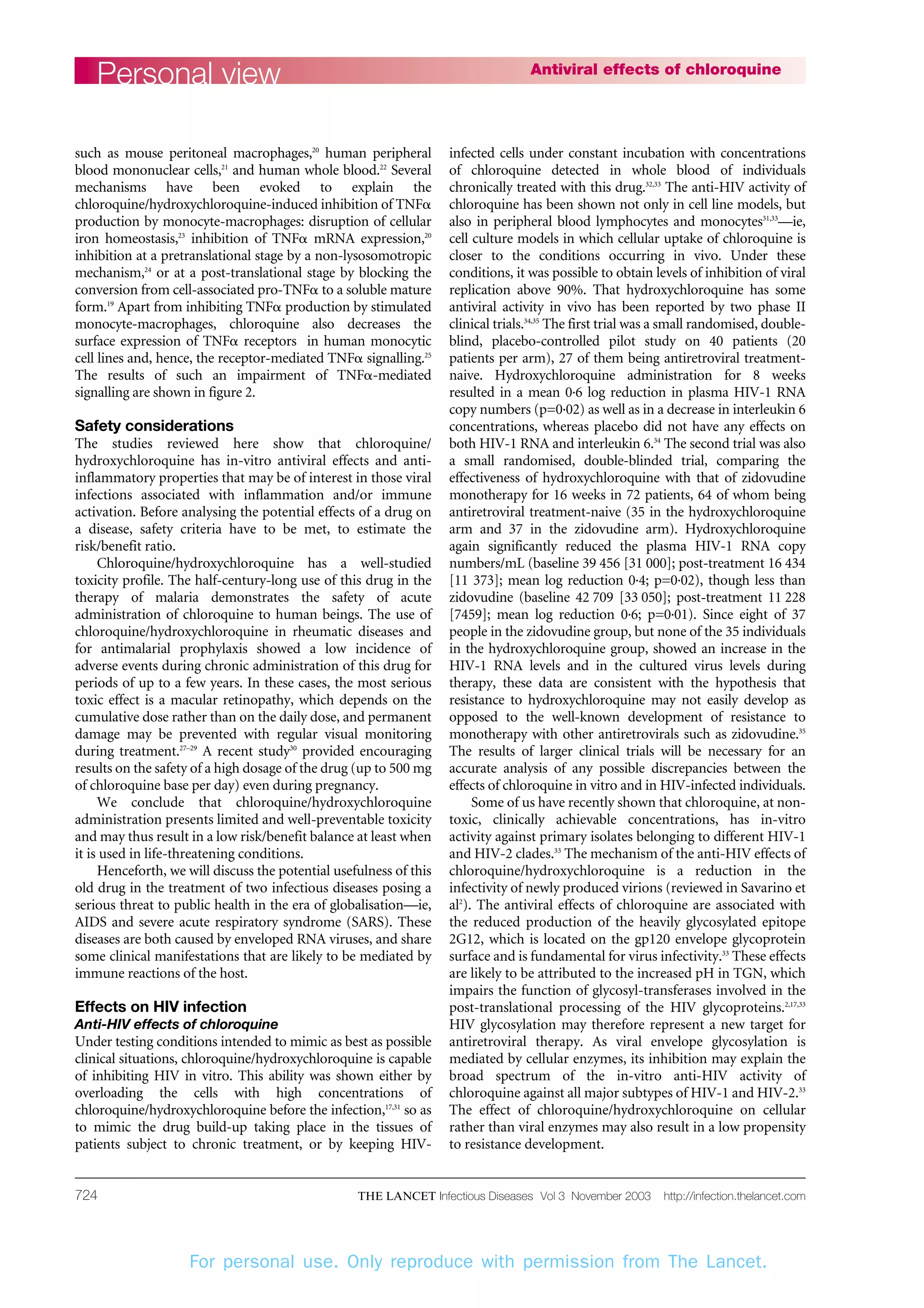 Effects of chloroquine on viral infections | PDF