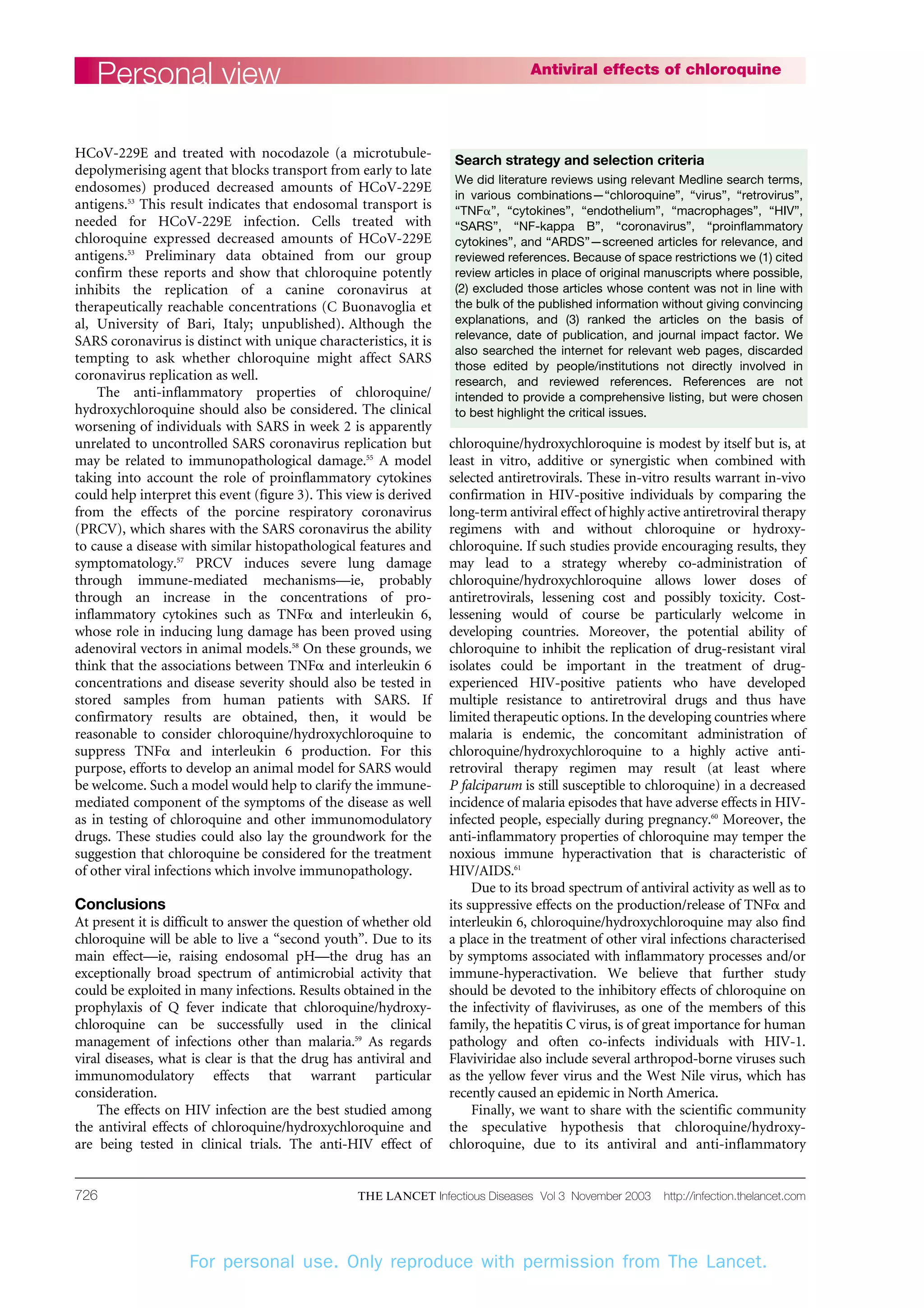 Effects of chloroquine on viral infections | PDF