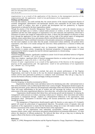 Effects of classical management theories on the current management ...