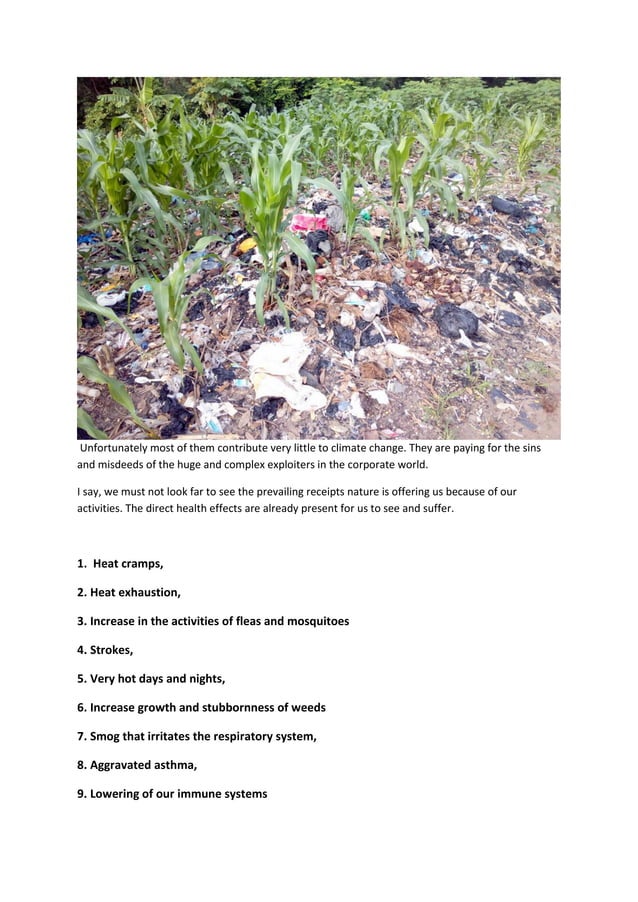 Effects of climate change on sustainable agriculture. by kwamee kwame | PDF