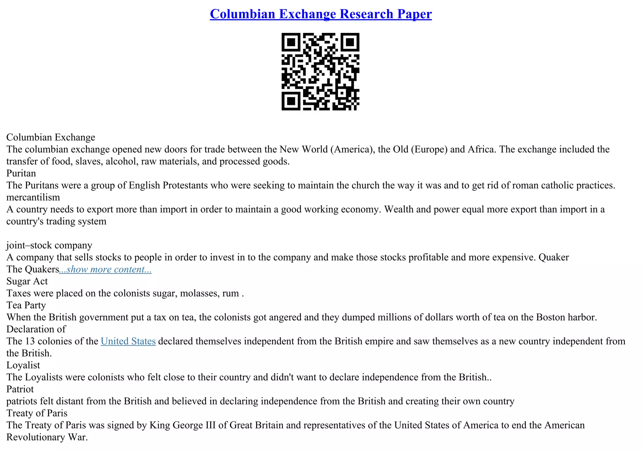 Effects Of Columbian Exchange Essay | PPT