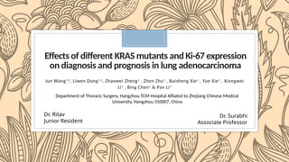 Effects of different KRAS mutants and Ki-67 expression | PPTX