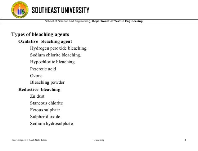 Effects of different types of bleaching