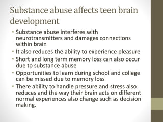 Effects of drug abuse on teenagers | PPTX