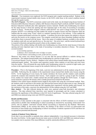 Effects of e learning program in accounting on students’ achievement and motivation to learn ...