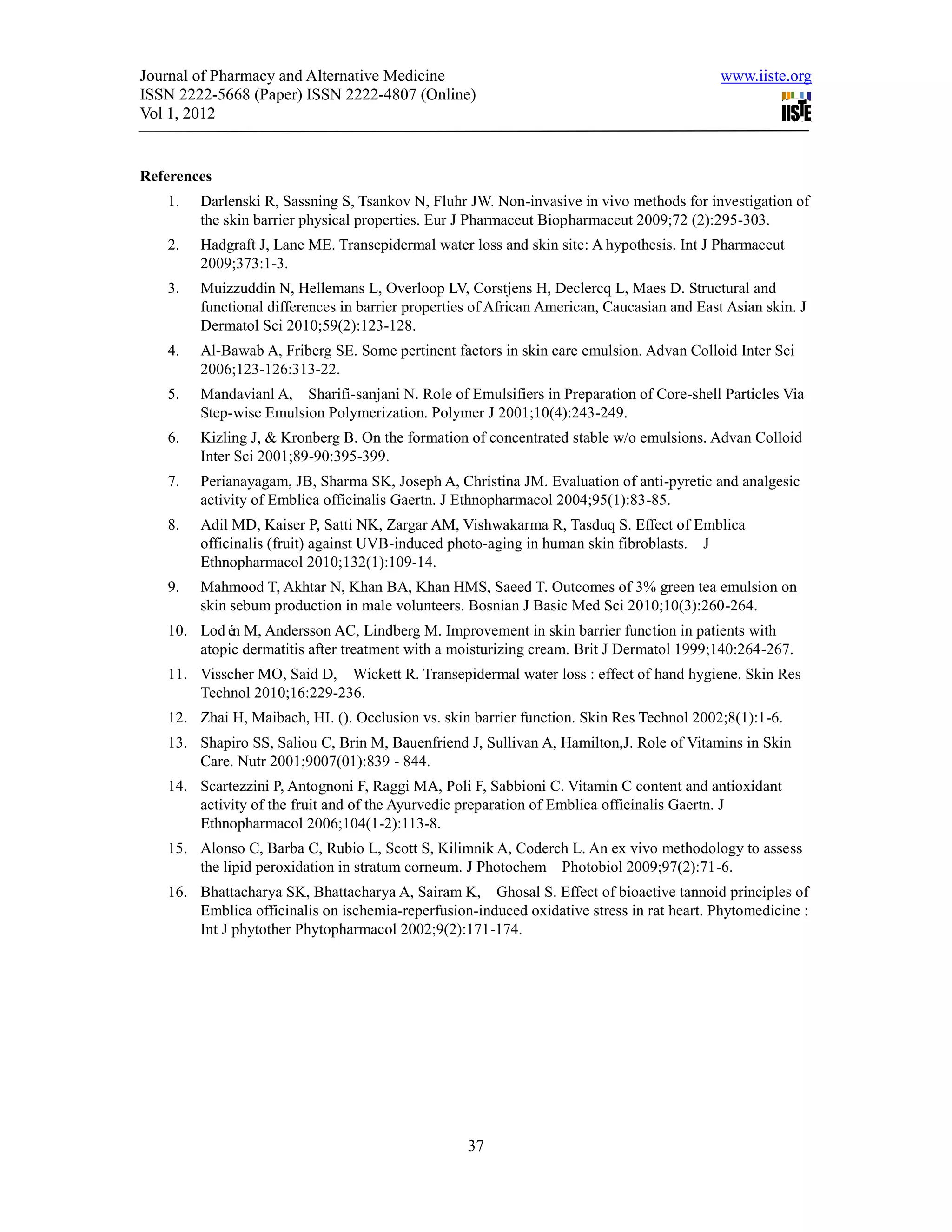 Effects of emblica officinalis extract cream on human skin | PDF