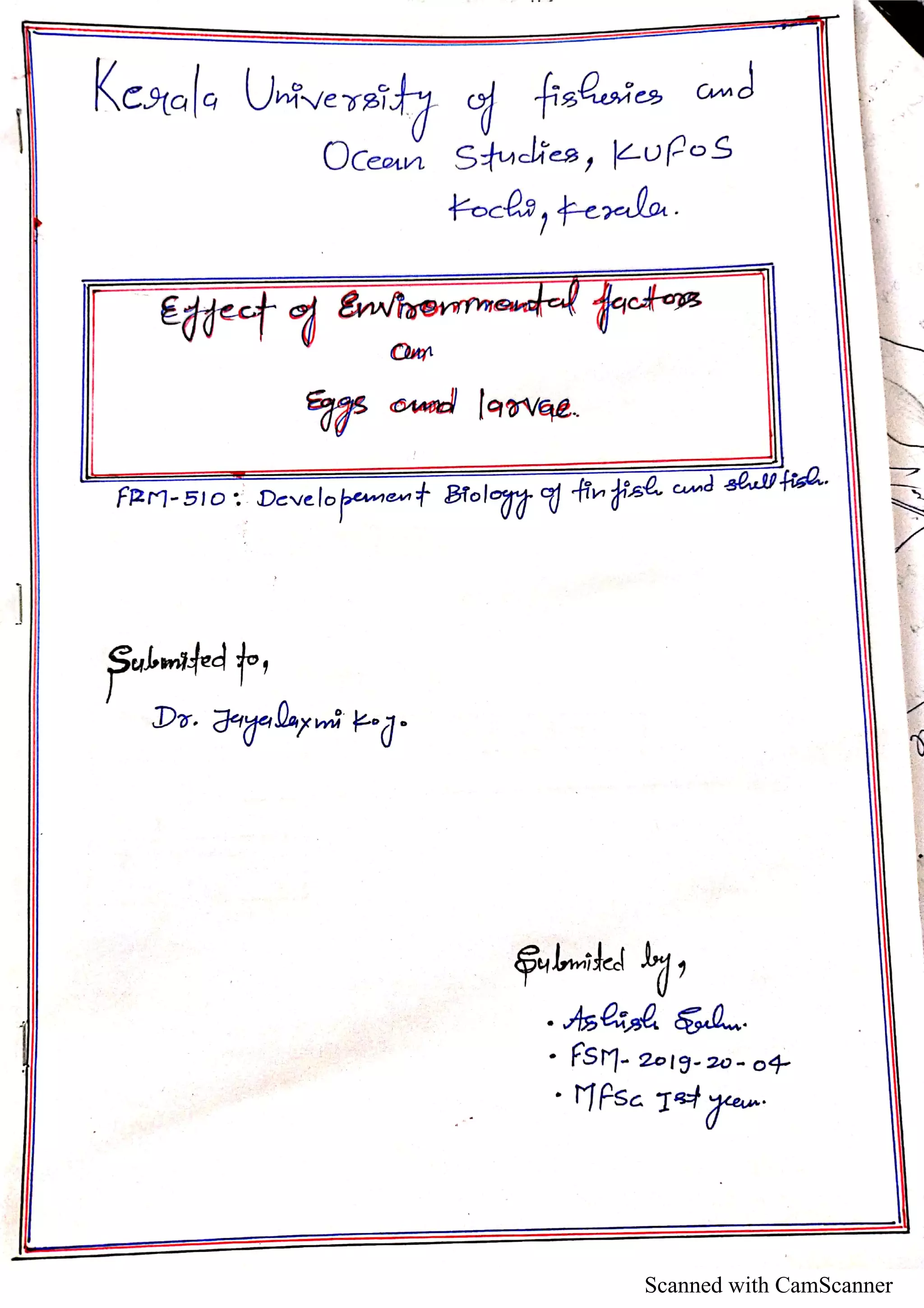 Effects by environment on eggs and larvae | PDF