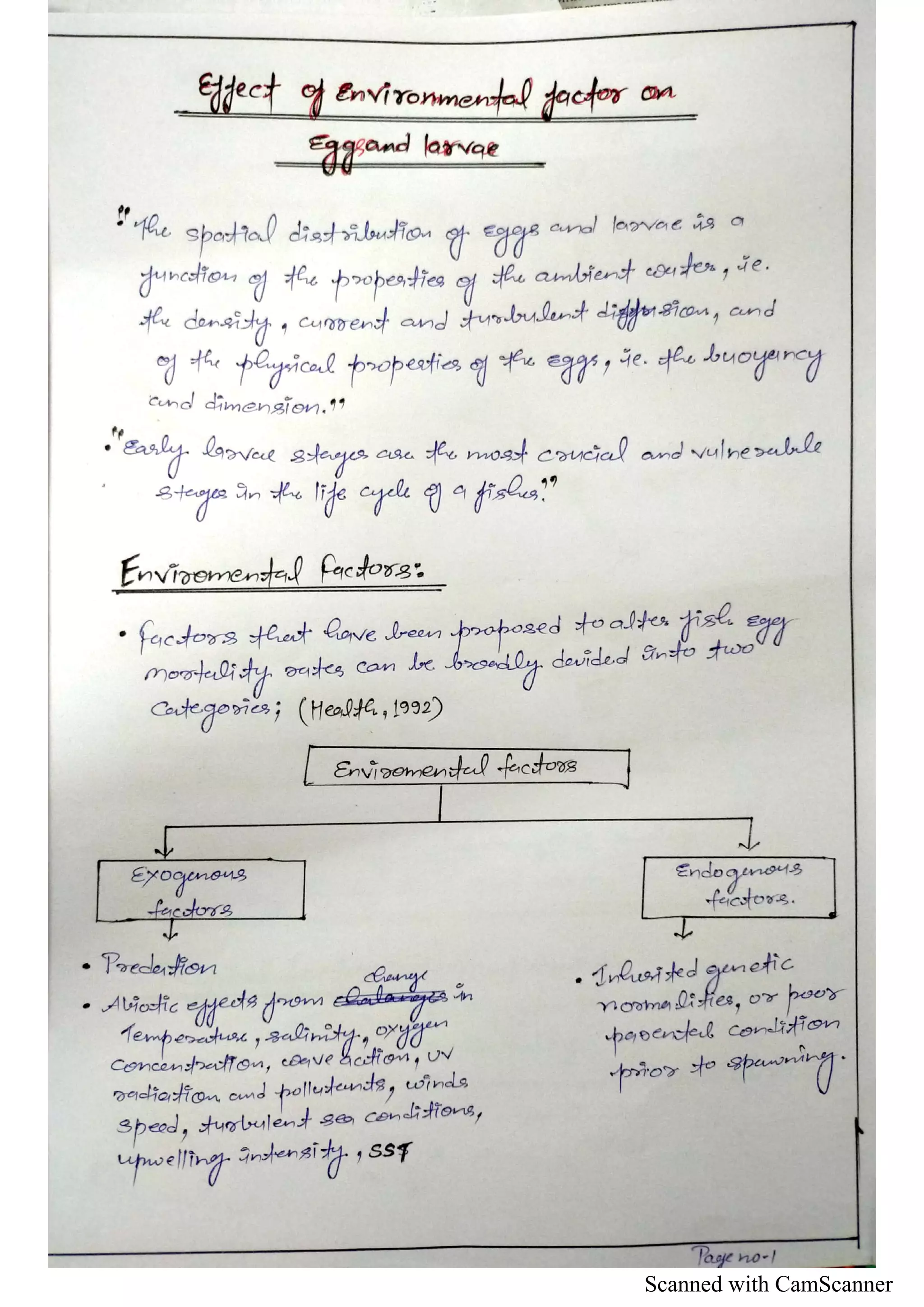Effects by environment on eggs and larvae | PDF