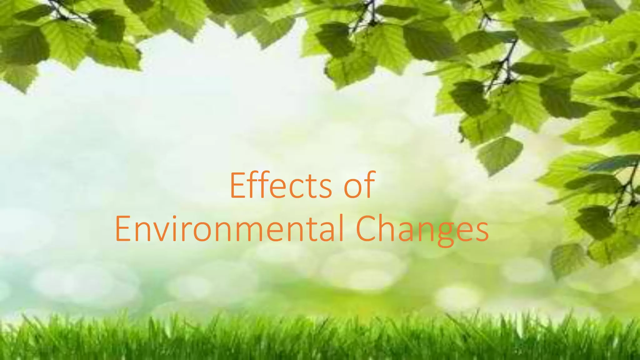 Effects of environmental changes | PPTX