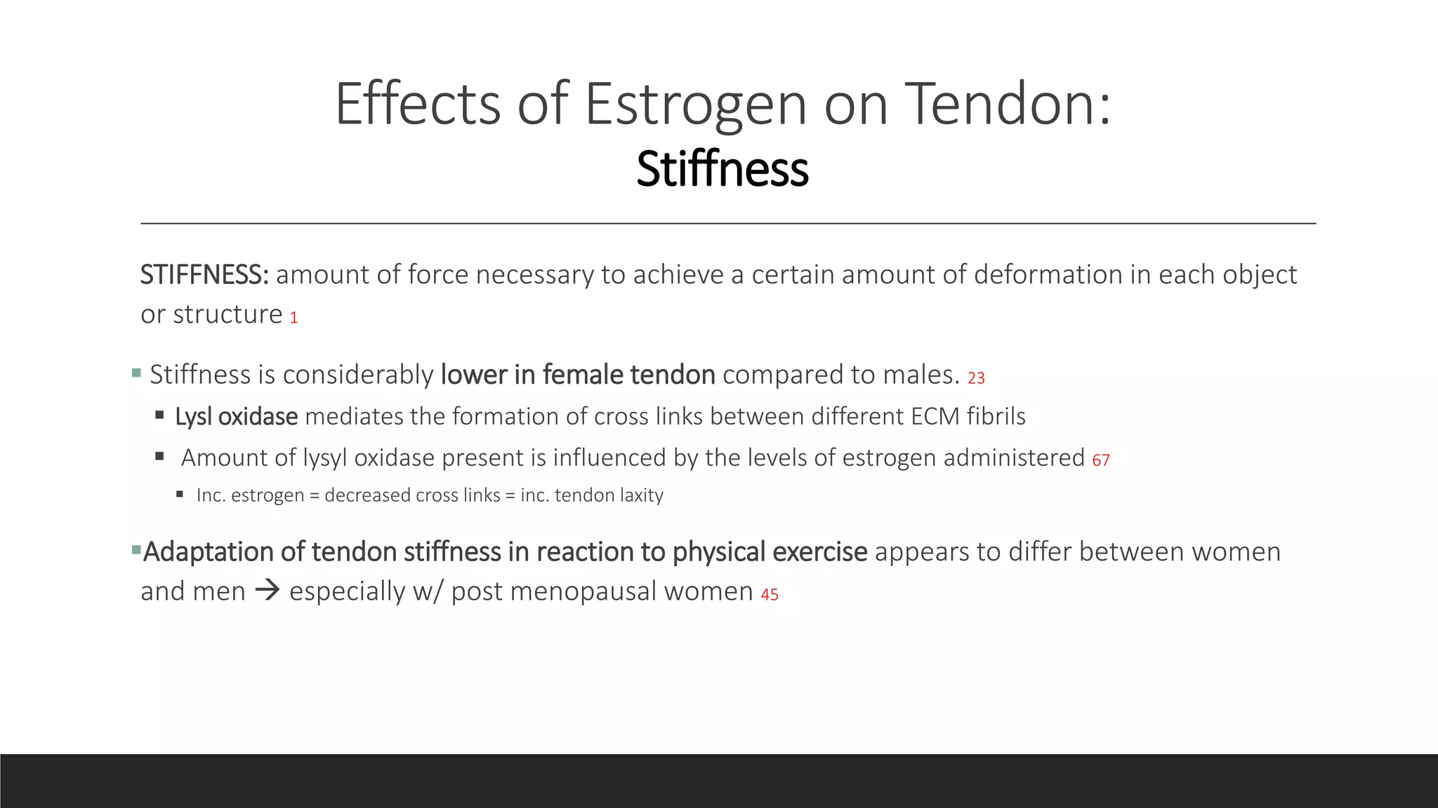 Effects of Estrogen on Female Muscle and Tendon | PPTX