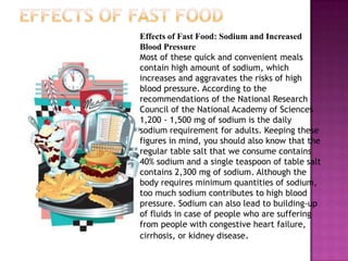 Effects of fast food power point | PPTX
