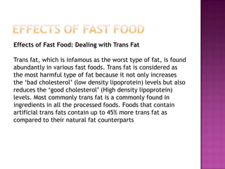 Effects of fast food power point | PPTX