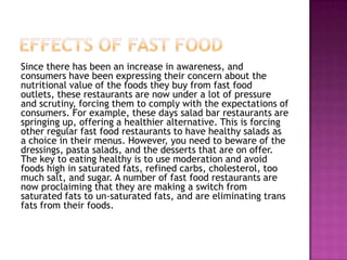 Effects of fast food power point | PPTX