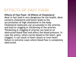 Effects of fast food power point | PPTX