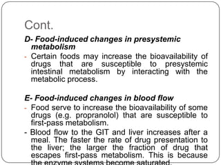 Effects of food on absorption of drugs | PPTX