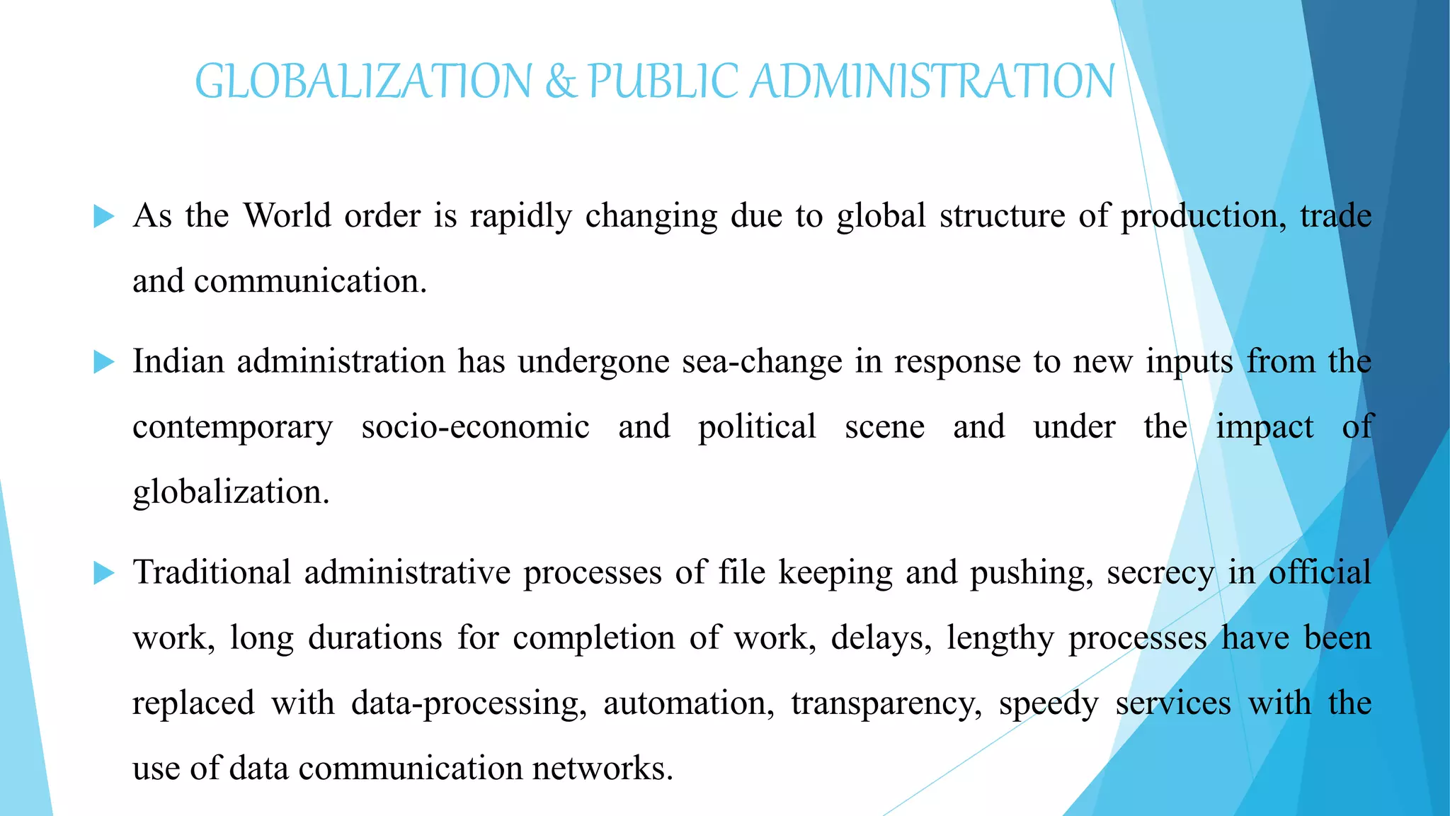 Effects of globalization on public administration | PPTX