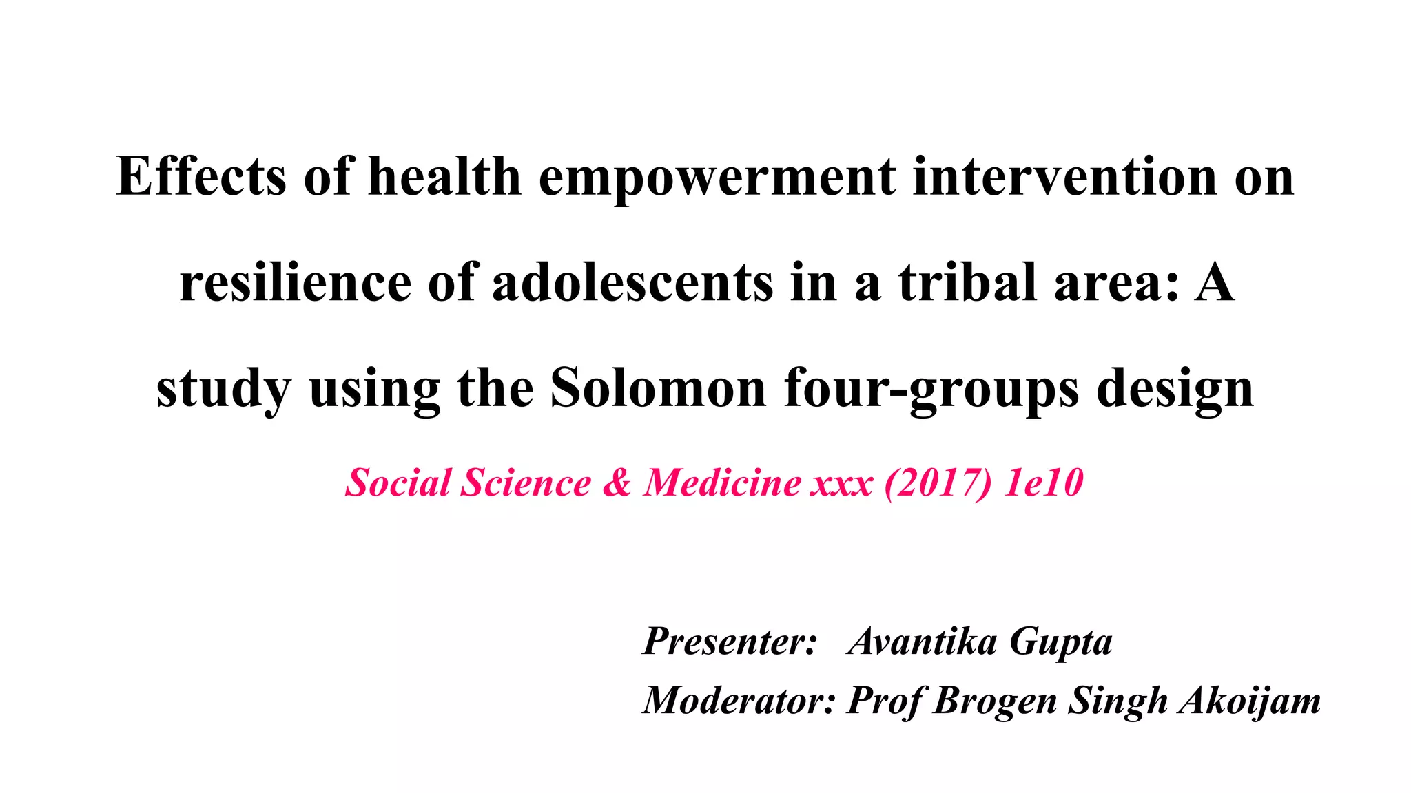 Solomon four group design | PPTX