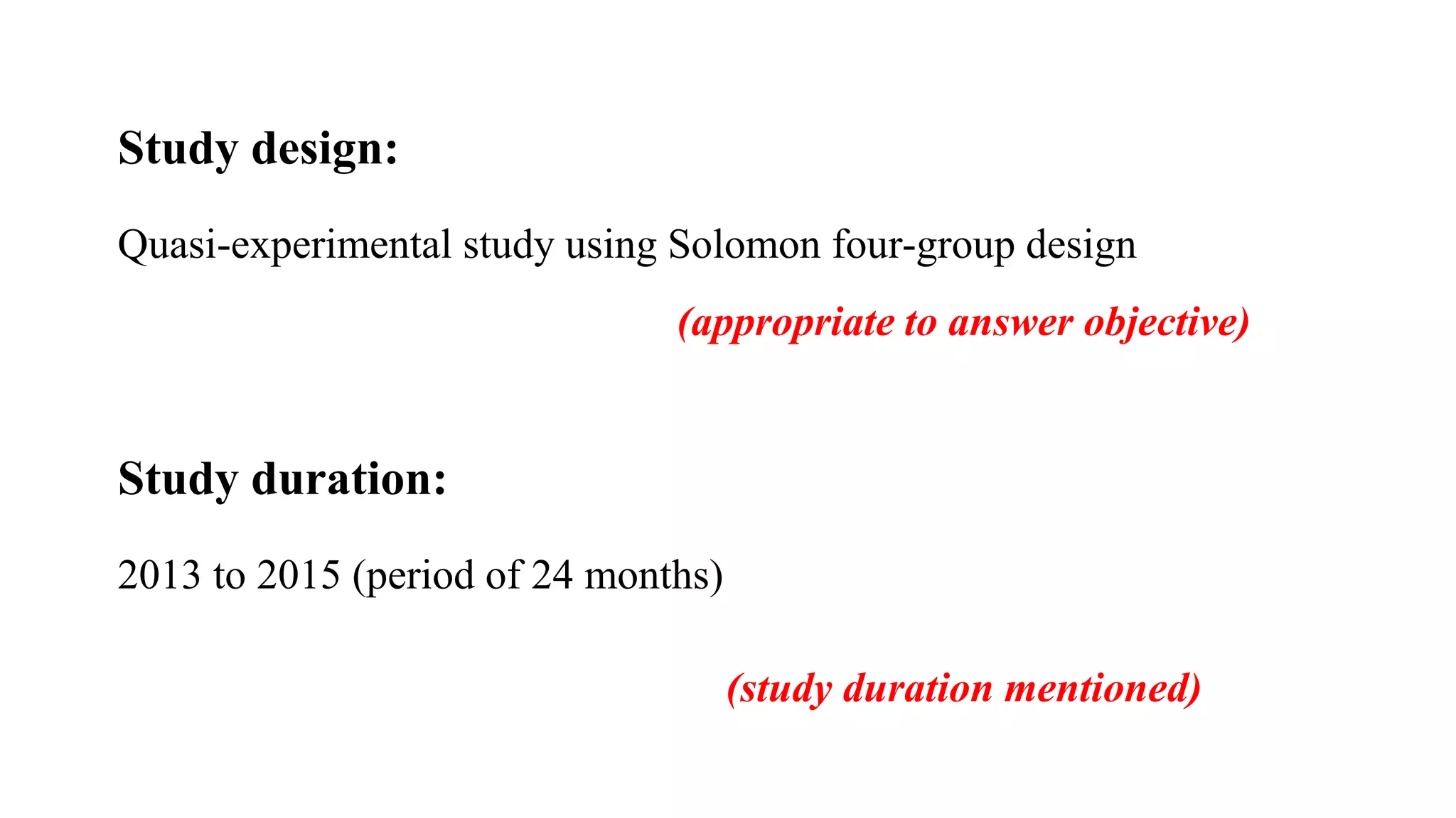 Solomon four group design | PPTX