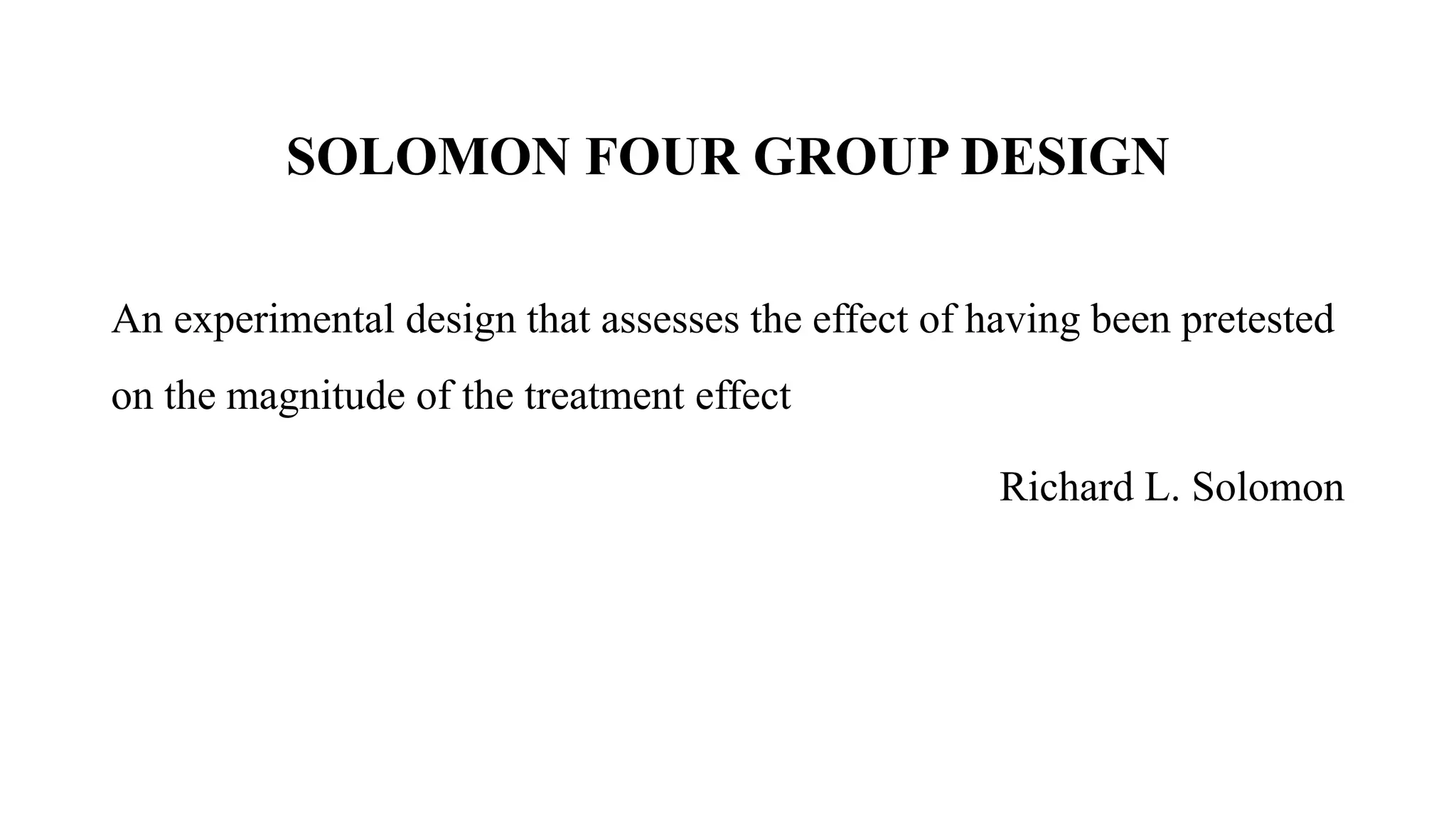 Solomon four group design | PPTX