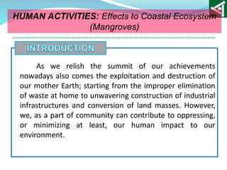 Effects of human activities to coastal ecosystem | PPTX