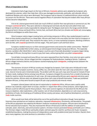 Effects of imperialism in africa | PDF