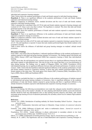 Effects of individualized and cooperative learning strategies on ...