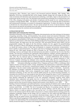 Effects of information and communication technology on secretaries ...