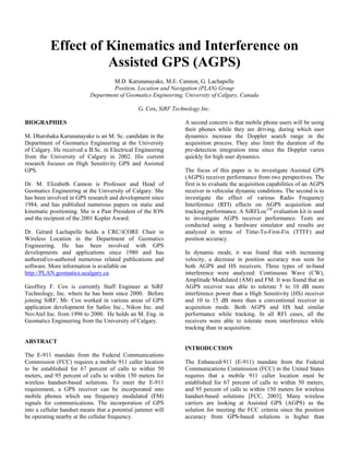 Effect of Kinematics and Interference on Assisted GPS (AGPS) | PDF | Computer Networking | Computing