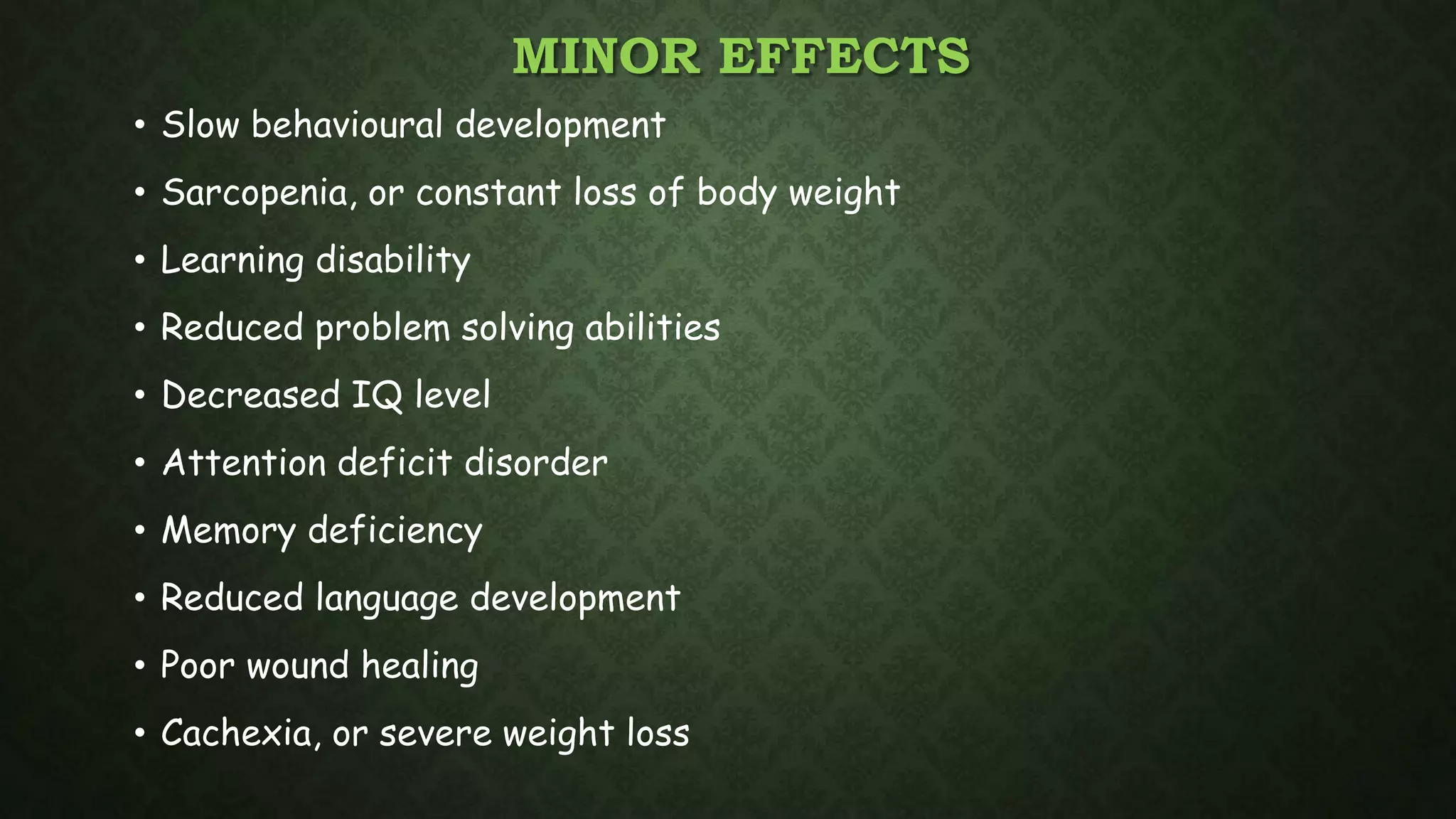 Effects of malnutrition in children | PPTX
