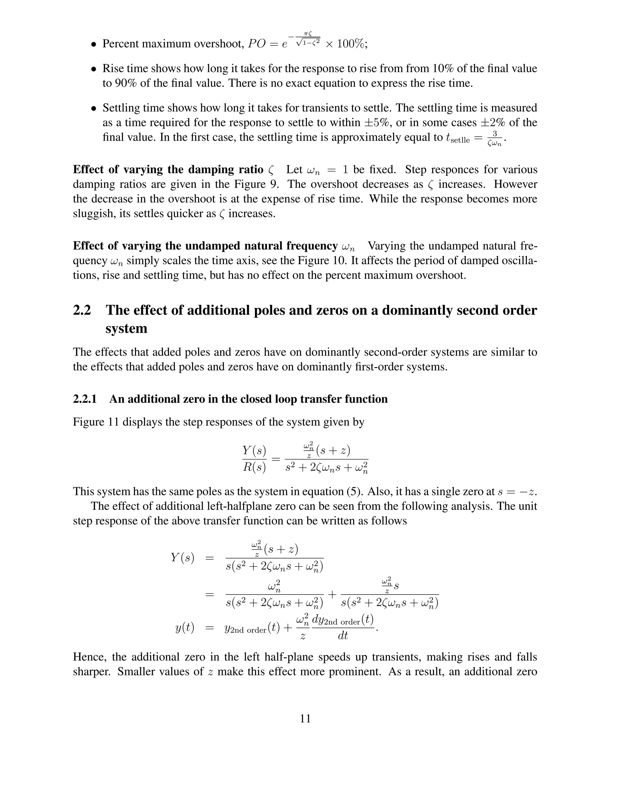 Effects Of Poles And Zeros Affect Control System Pdf Physics Science