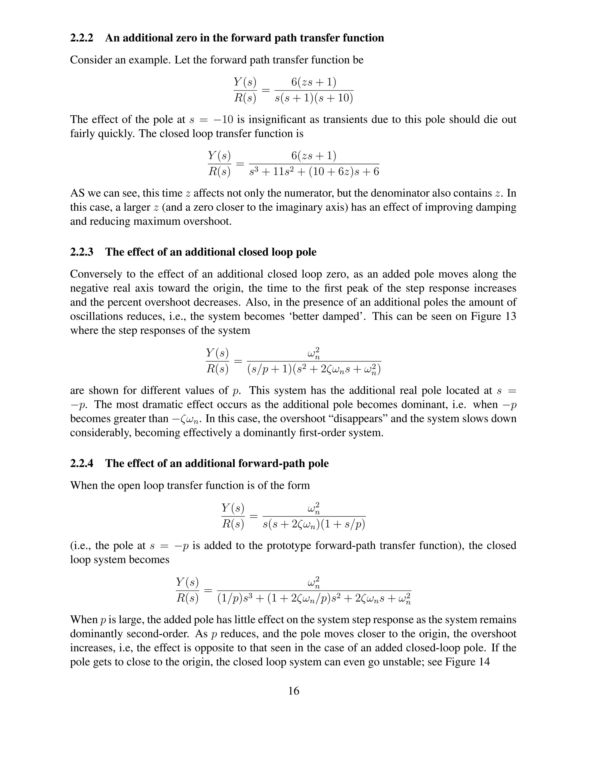 Effects of poles and zeros affect control system | PDF