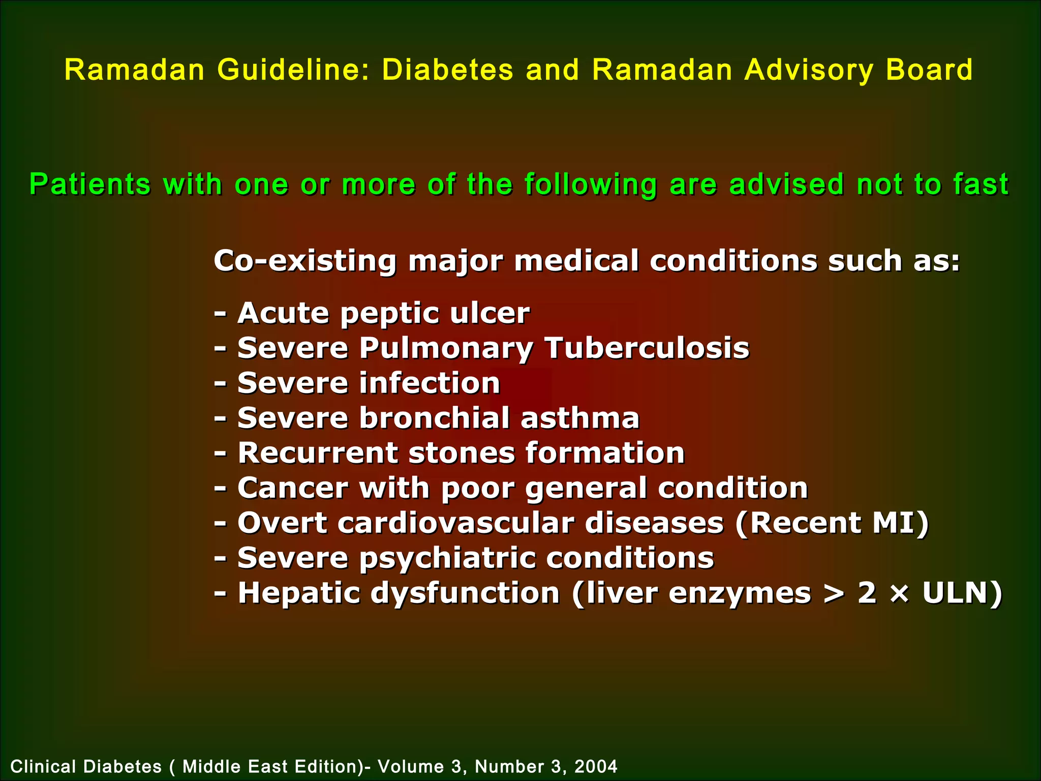 Effects of pre ramadan education on safe fasting | PPT | Endocrine and ...
