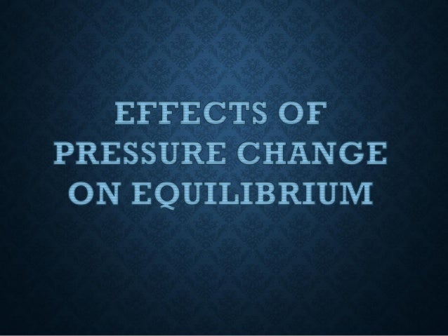 Effects of pressure change on equilibrium