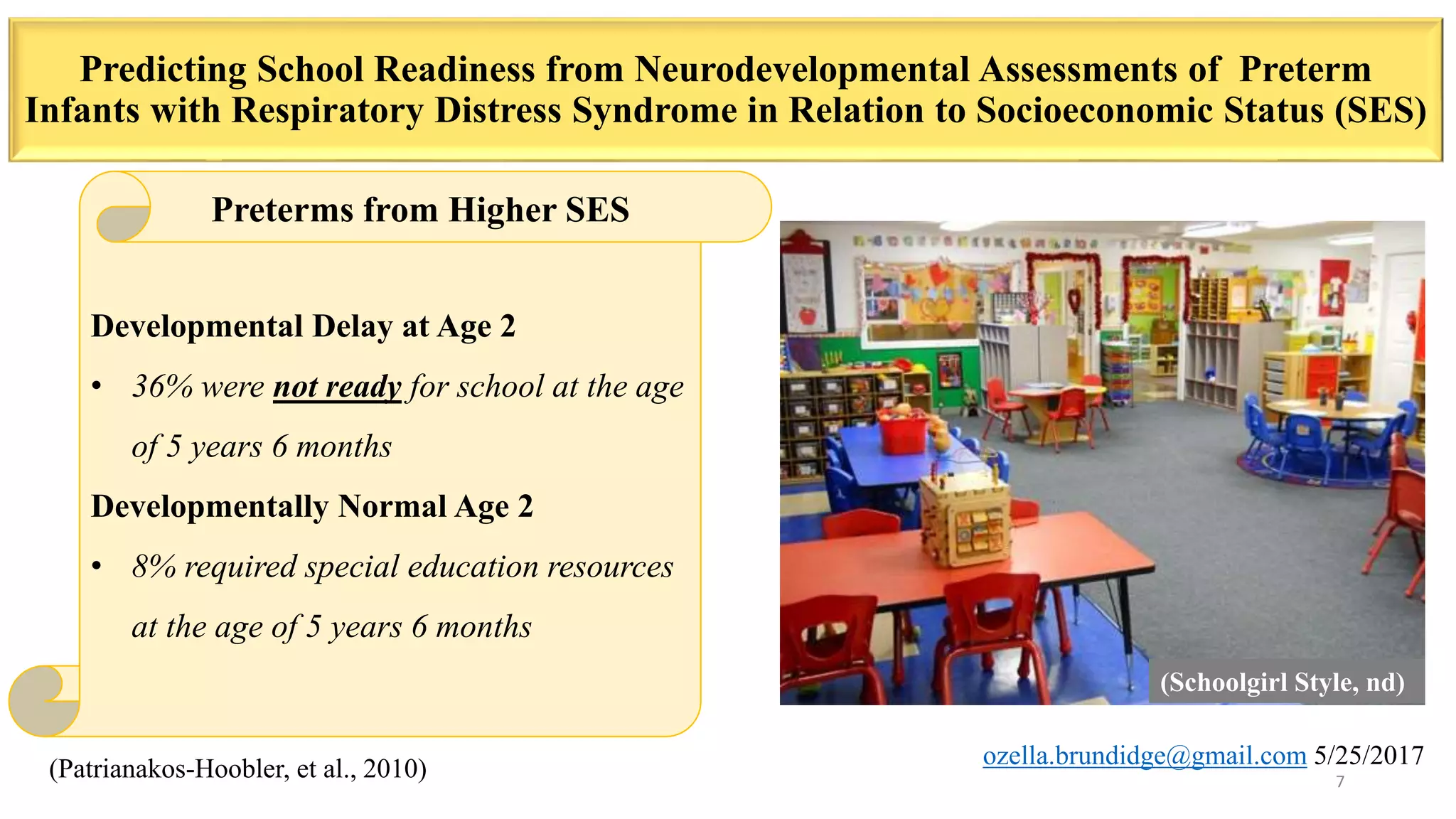 Effects of preterm birth on school readiness part ii | PPT