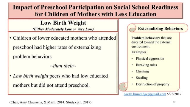 Effects of preterm birth on school readiness part ii | PPT
