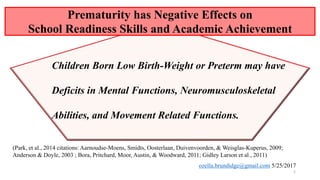 Effects of preterm birth on school readiness part ii | PPT