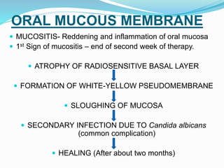 Effects of radiation on oral tissues | PPTX