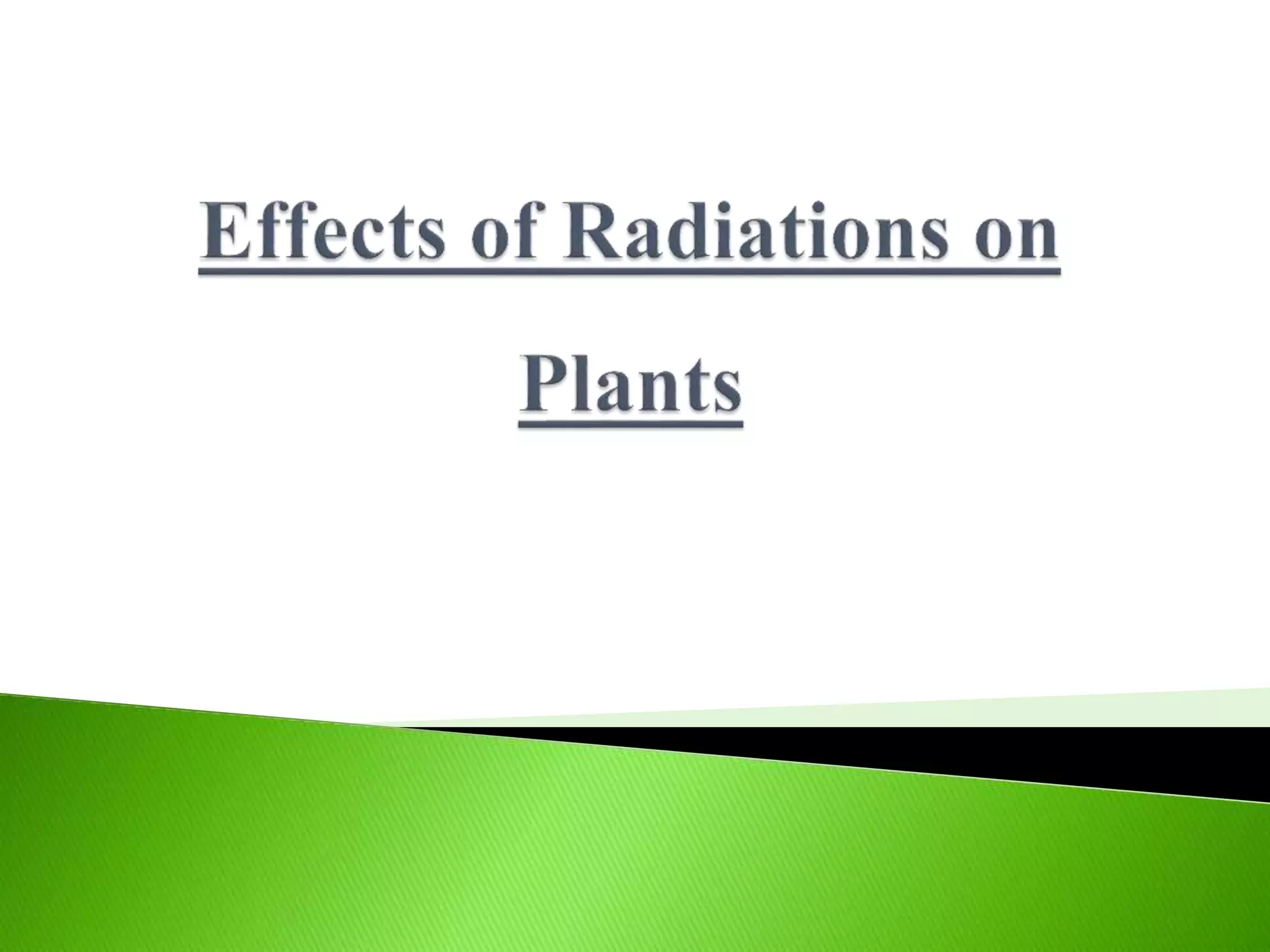 Effects of radiations on plants | PPTX
