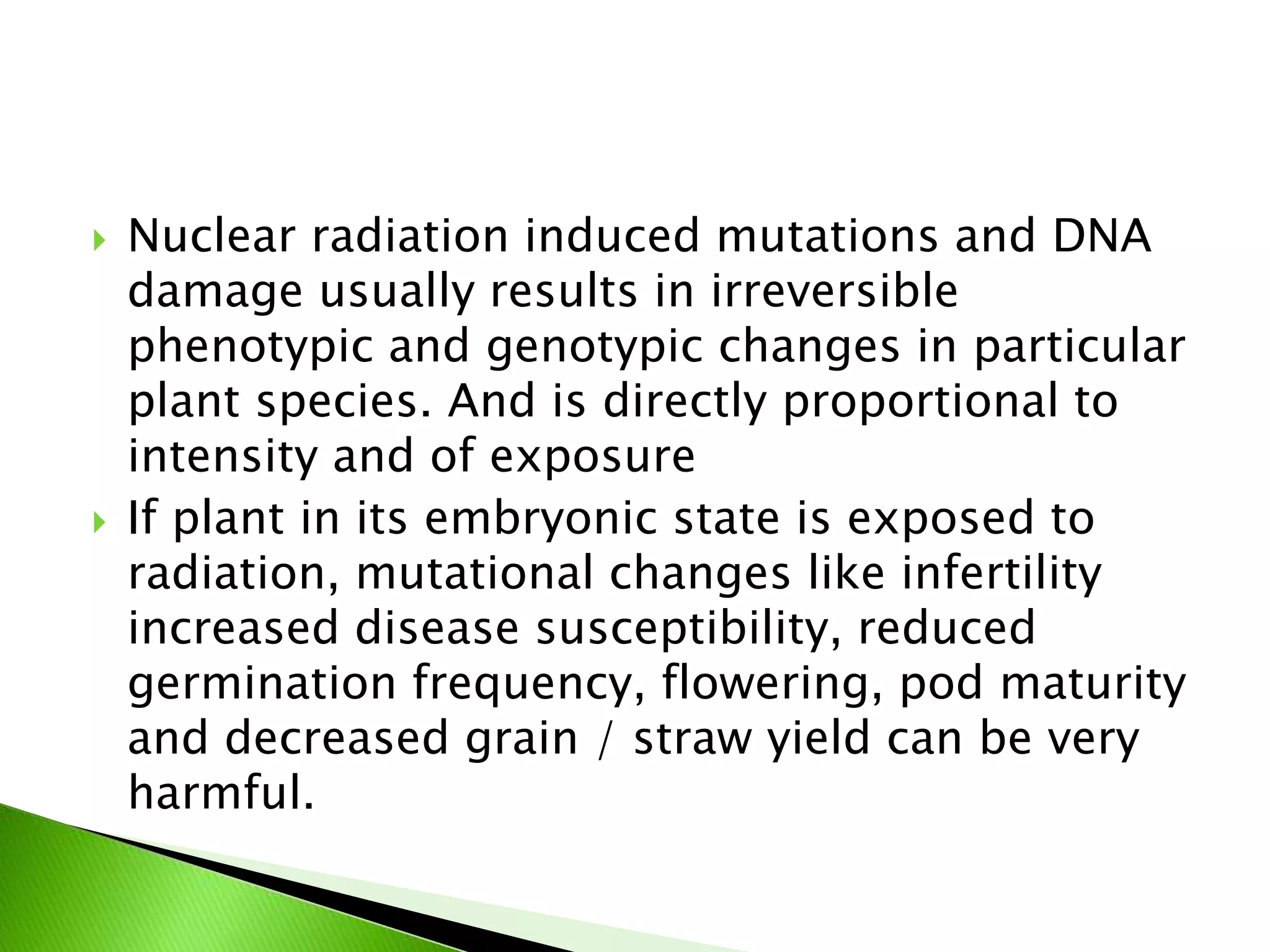 Effects of radiations on plants | PPTX
