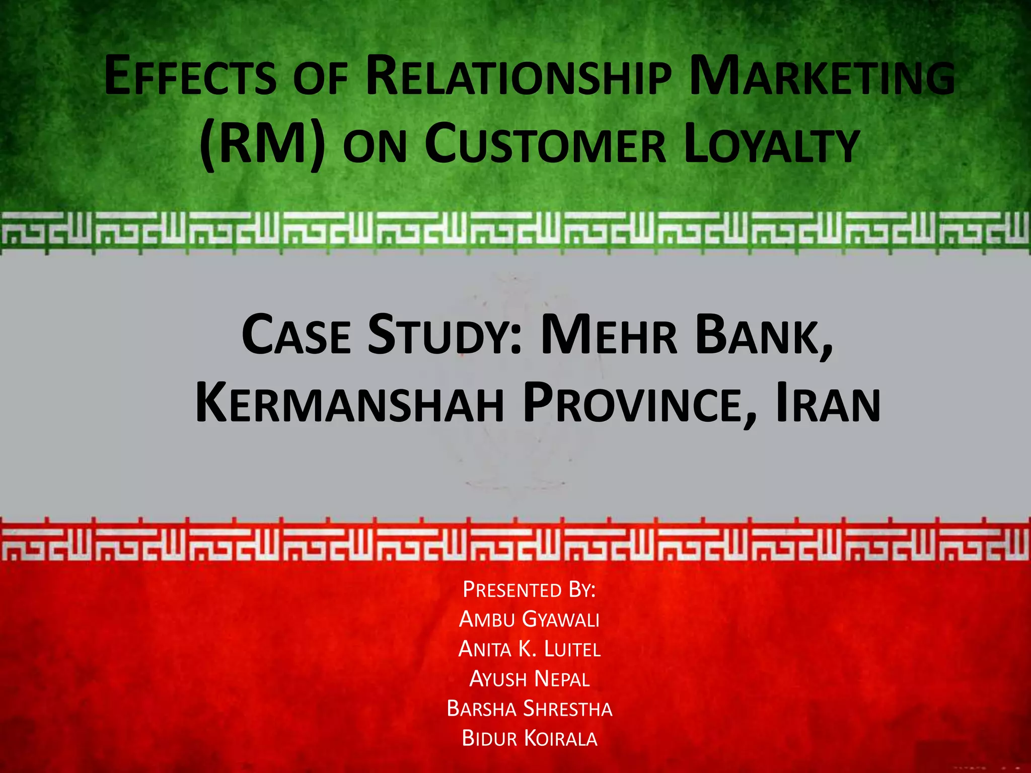 Effects of relationship marketing (rm) on customer loyalty case study ...