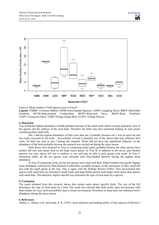 Effects of seed size and water on some granivorous birds feeding in jos ...