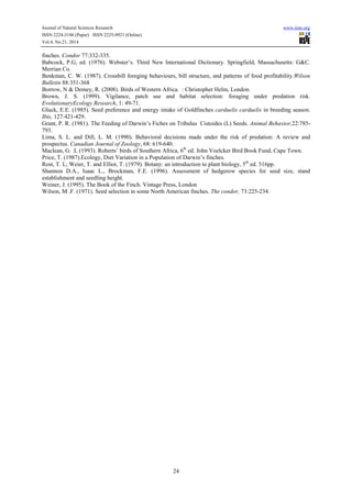 Effects of seed size and water on some granivorous birds feeding in jos ...