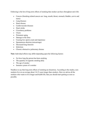 Effects of smoking | DOCX