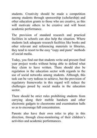 Effects of Social Media on Reading Habits | PDF