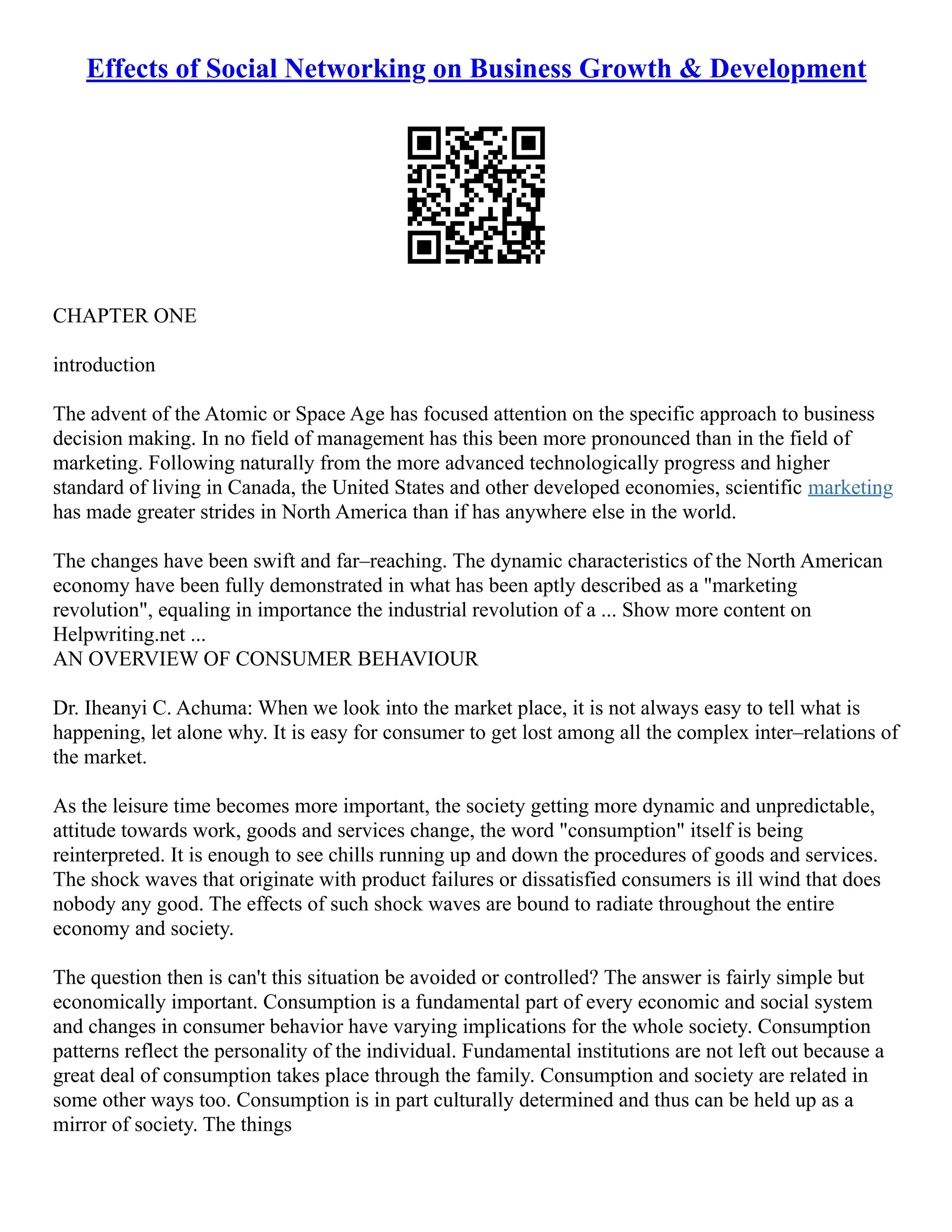 Effects Of Social Networking On Business Growth & Development | PDF