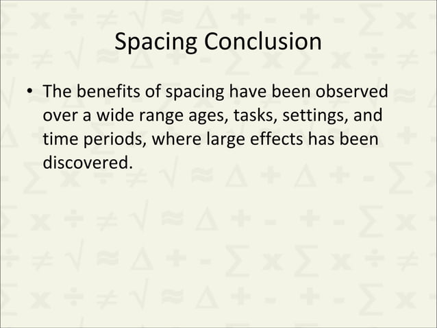 Effects Of Spacing And Mixing Practice Problems | PPT