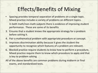 Effects Of Spacing And Mixing Practice Problems | PPT