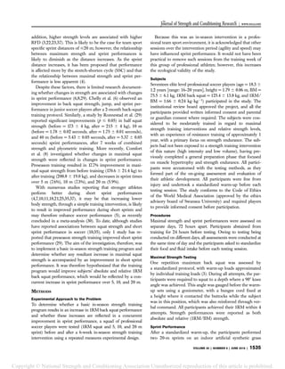 EFFECTS OF STRENGTH TRAINING ON SQUAT AND SPRINT PERFORMANCE IN SOCCER PLAYERS | PDF | Running ...