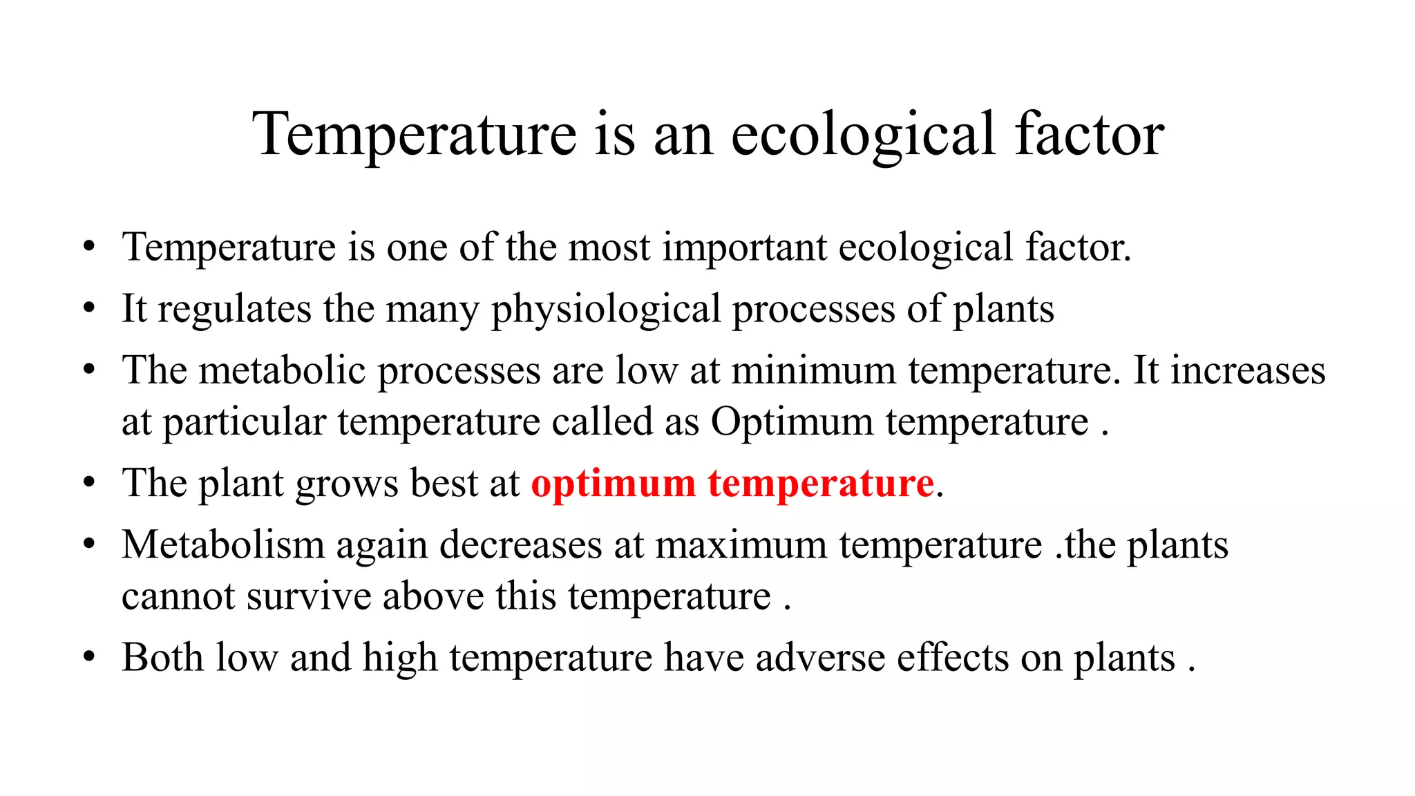 Effects of temperature on plants health | PPTX